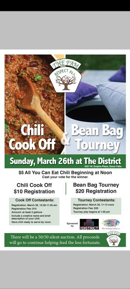 The Fam Chili Cook Off & Bean Bag Tourney , The District, Sioux Falls ...