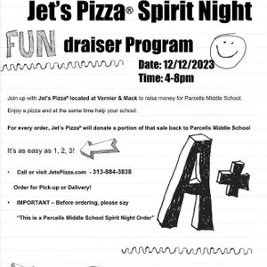 Jets Pizza Spirit Night FUNdraiser with Parcells Middle School, Jet's ...