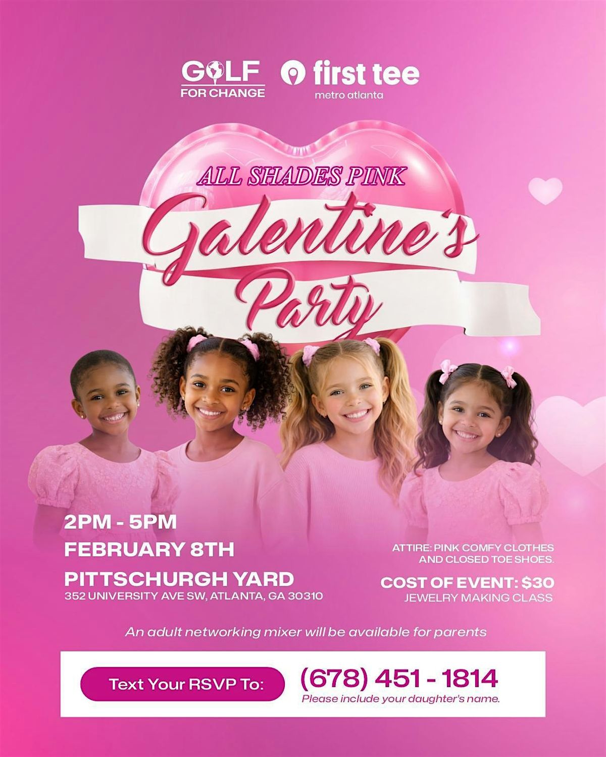ALL SHADES OF PINK GALENTINES PARTY, Pittschurgh Yard, Atlanta, 8 ...