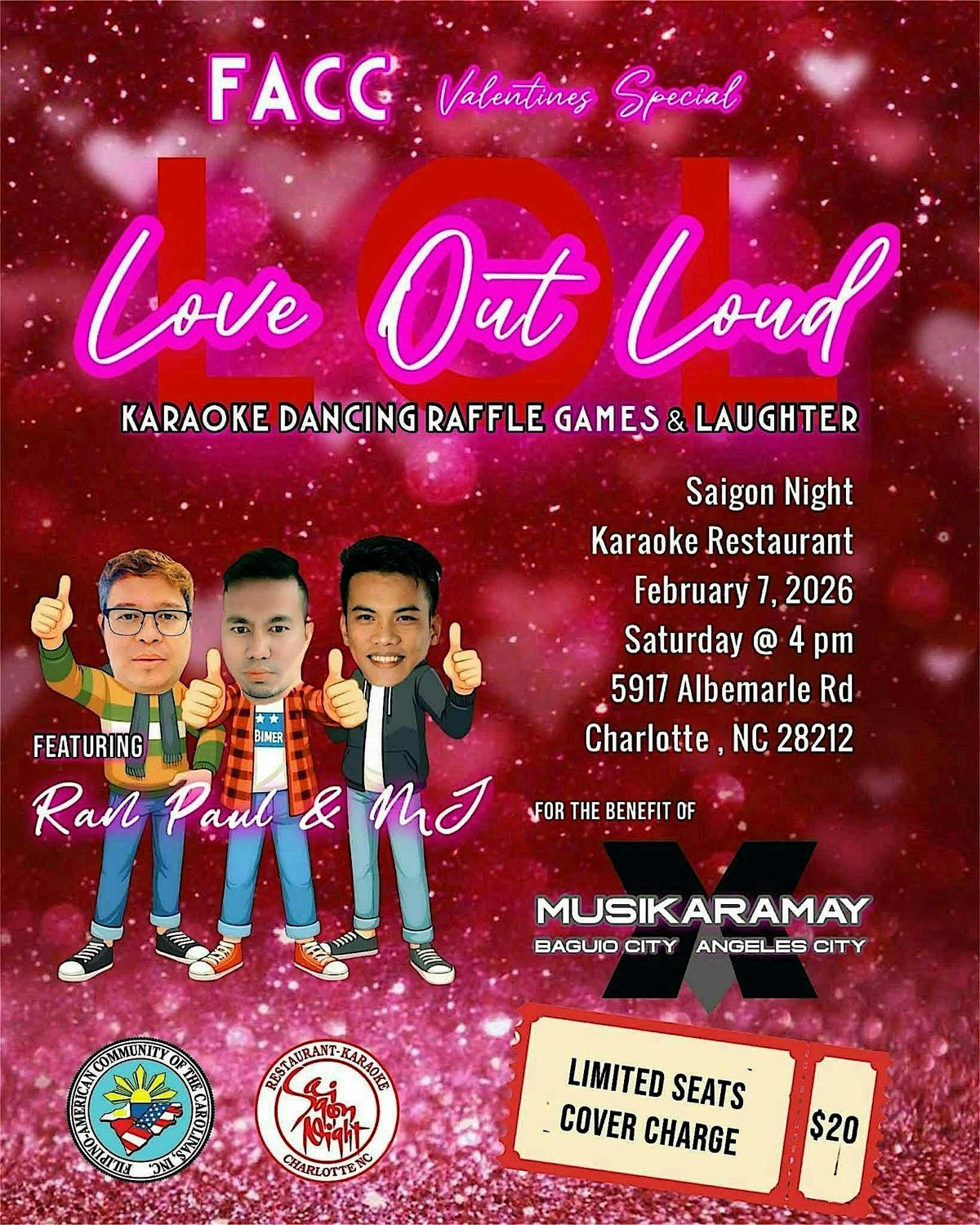 Love Out Loud: A Pre-Valentine Fundraiser Night of Comedy and Karaoke ...