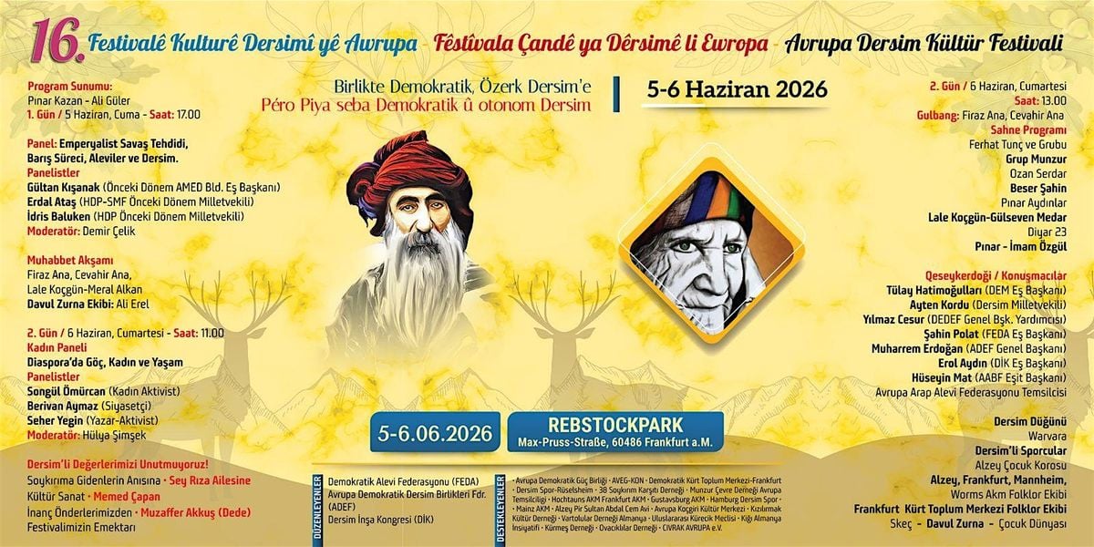 Dersim Festival 2026, Max-Pruss-Straße, Frankfurt am Main, 6 June 2026 ...