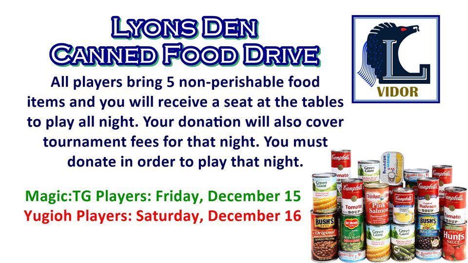 LYONS DEN CAN FOOD DRIVE TOURNAMENTS, Lyons Den, Port Neches, December ...