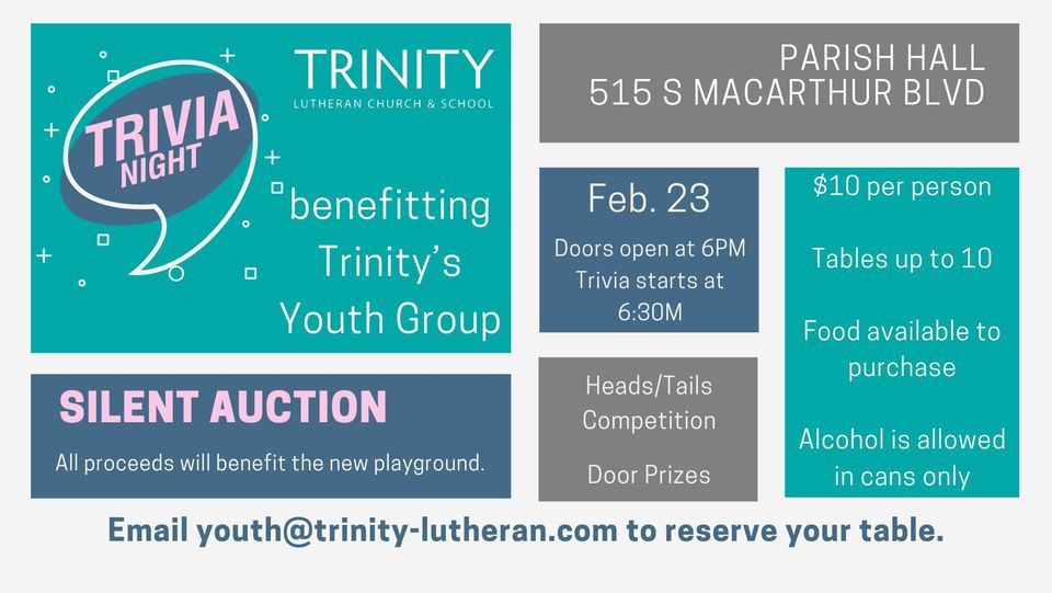 Trivia Night and Silent Auction, 515 S MacArthur Blvd, Springfield, IL ...
