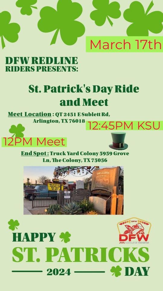 St. Patricks Day Ride & Meet, 2451 E Sublett Rd, Arlington, TX 76018 ...