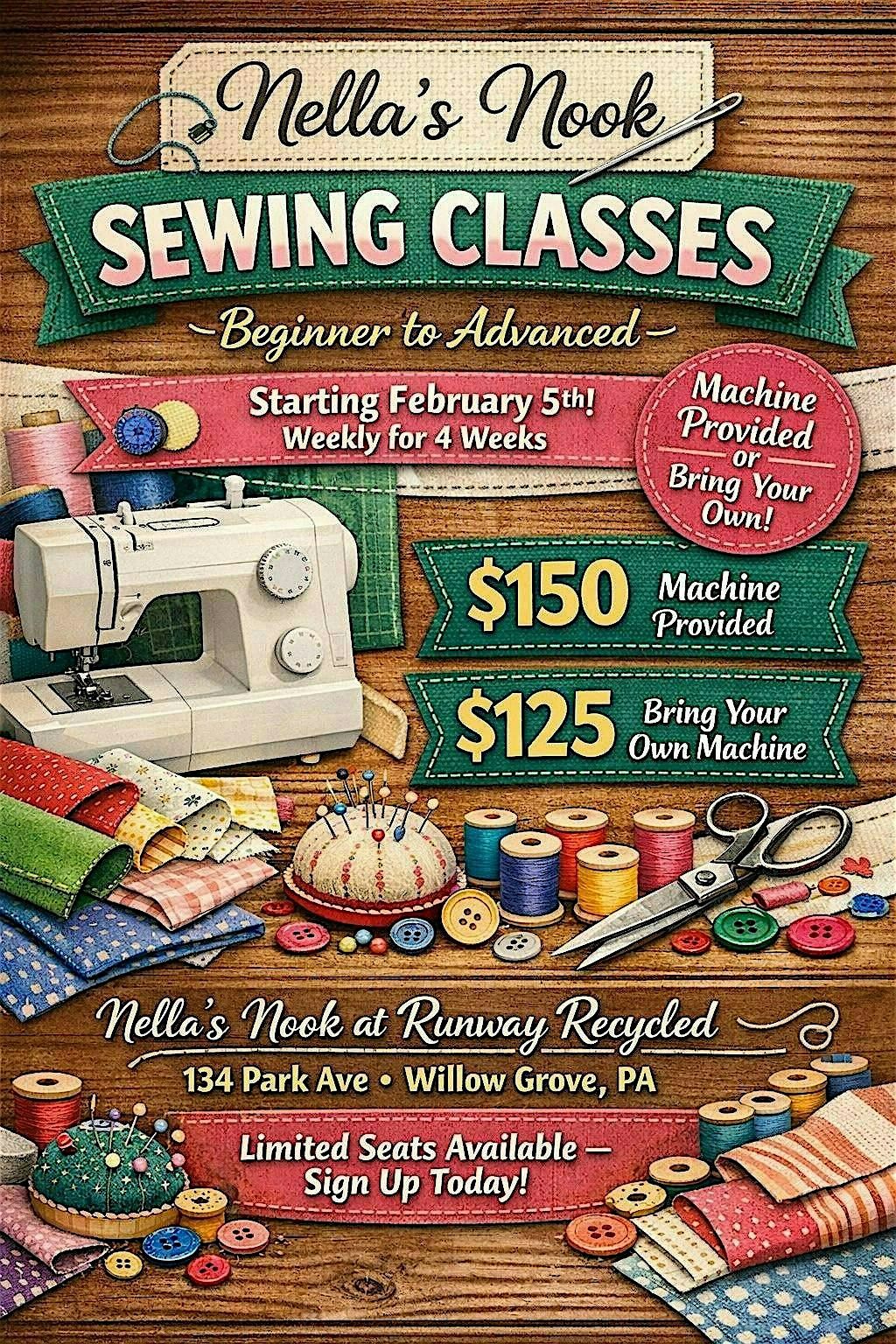 Learn to Sew at Runway Recycled - 4 Week Class Series, Runway Recycled ...