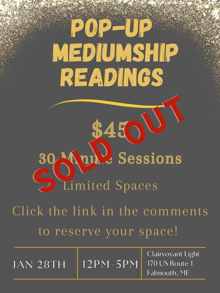 Pop-Up Medium Readings, Clairvoyant Light, Falmouth, January 28 2024 ...