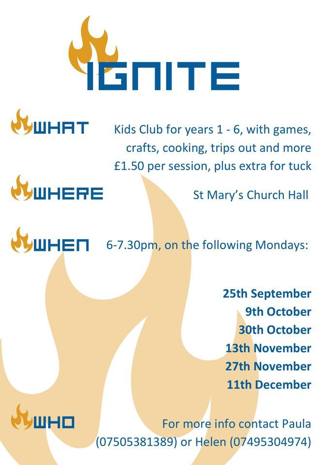 Ignite Kids Club, St Marys Church Rushden, 11 December 2023 | AllEvents.in