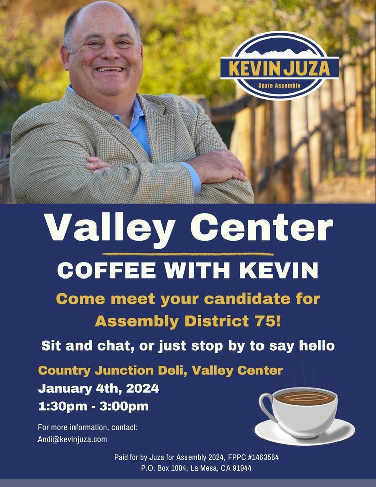 Coffee with Kevin Juza in Valley Center, Country Junction Deli, Valley ...