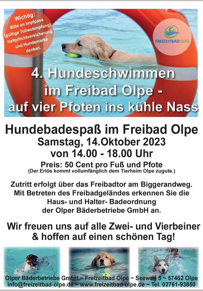 4. Hundeschwimmen im Freibad Olpe, Freizeitbad Olpe, October 14 2023 ...