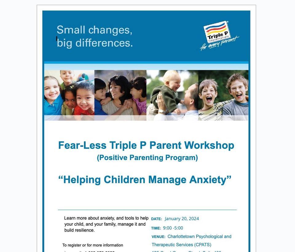 Helping Children Manage Anxiety - Triple P Group (Positive Parenting ...