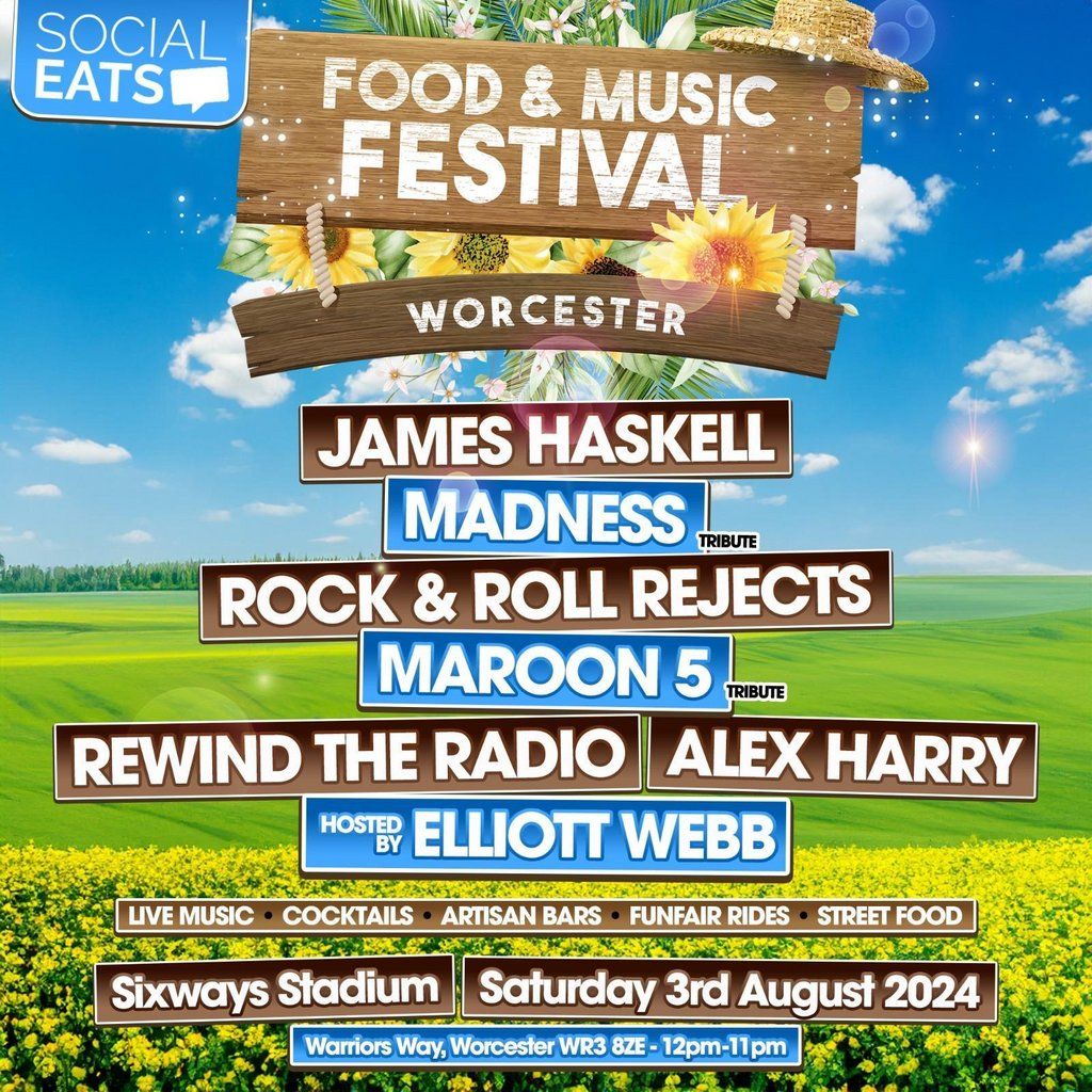 Social Eats Food & Music Festival Worcester, Sixways Stadium, Worcester, 3 August 2024 | AllEvents