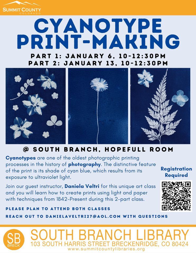 Cyanotype Printmaking Class, South Branch Library, Breckenridge, 6 ...