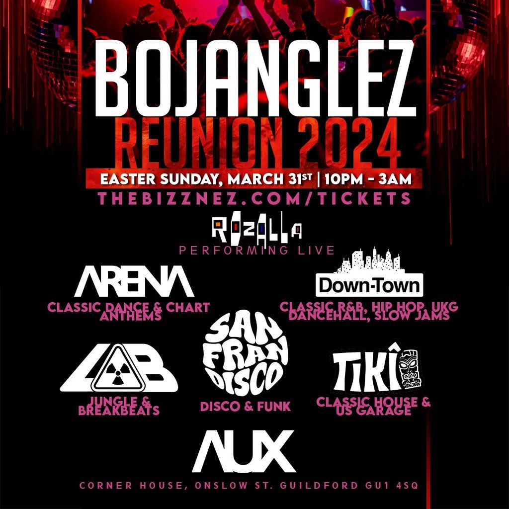 Bojanglez Reunion 2024, AUX Nightclub, Guilford, March 31 to April 1 ...