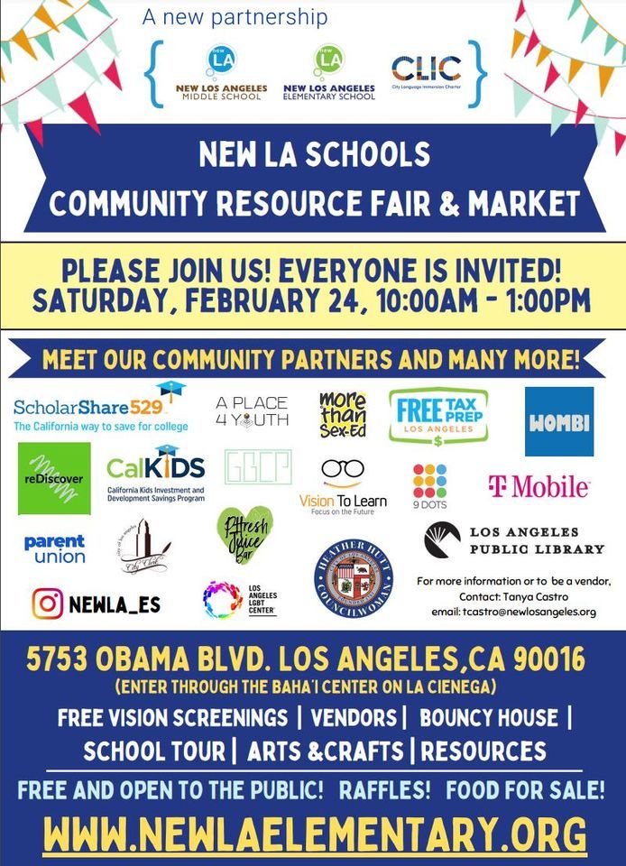 New LA Schools Community Resource Fair and Market, 5753 Obama Blvd, Los ...