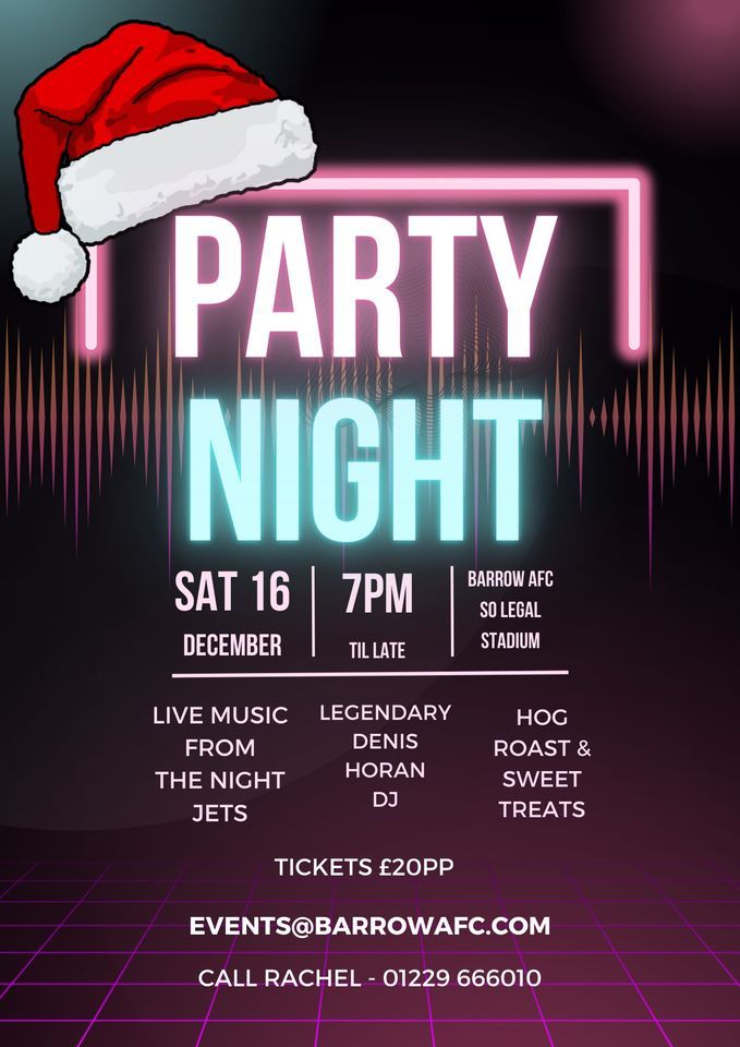 Christmas Party Night, Barrow AFC, Fleetwood, December 16 2023 ...