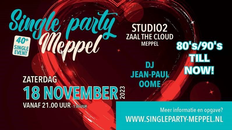 single party Meppel, Studio2, Steenwijkerwold, November 18 2023 | AllEvents.in