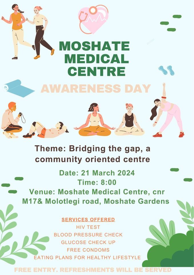 Moshate Medical Centre Health and Wellness Day, cnr M17 and Molotlegi ...