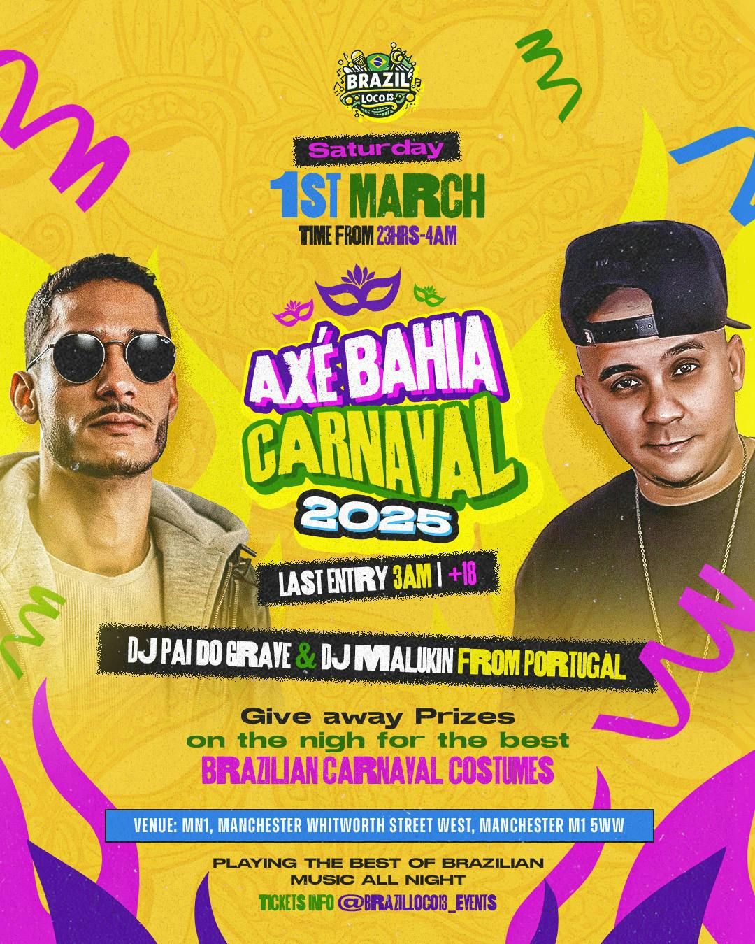 Axe Bahia Carnaval 2025, MN1 Manchester, 1 March to 2 March | AllEvents