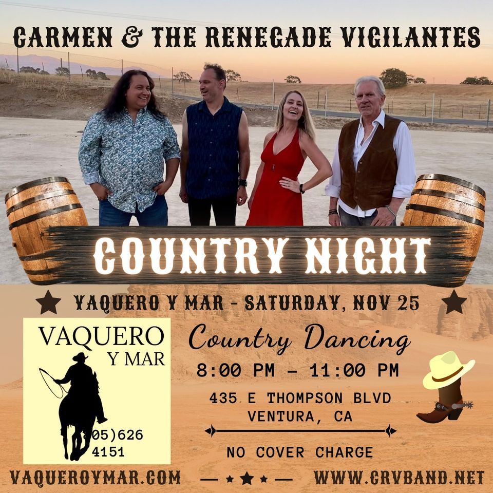 CRV/Country Night at Vaquero Y Mar in Ventura on 11/25!, Vaquero y Mar, Ojai, 25 November 2023 ...