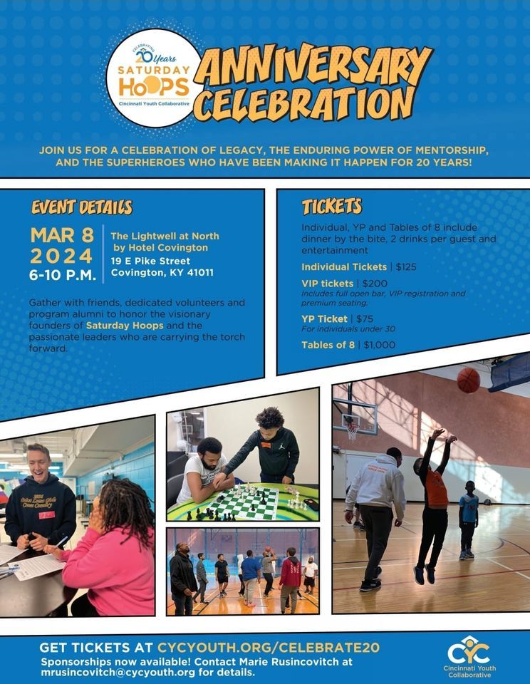 Saturday Hoops 20th Anniversary Celebration, Hotel Covington, March 8 ...