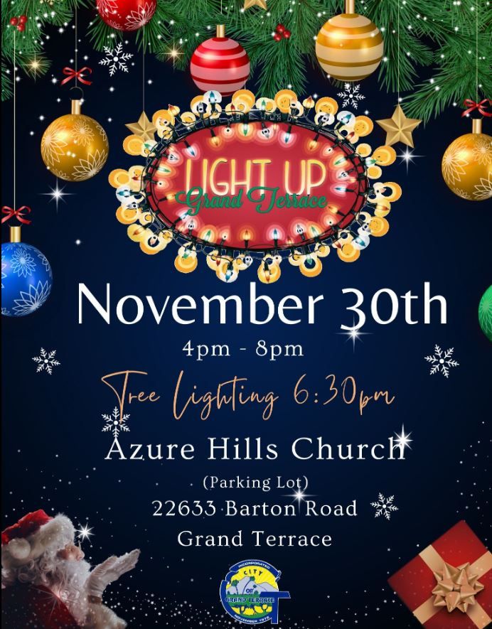 Light Up Grand Terrace Christmas Tree Lighting, Azure Hills Church ...