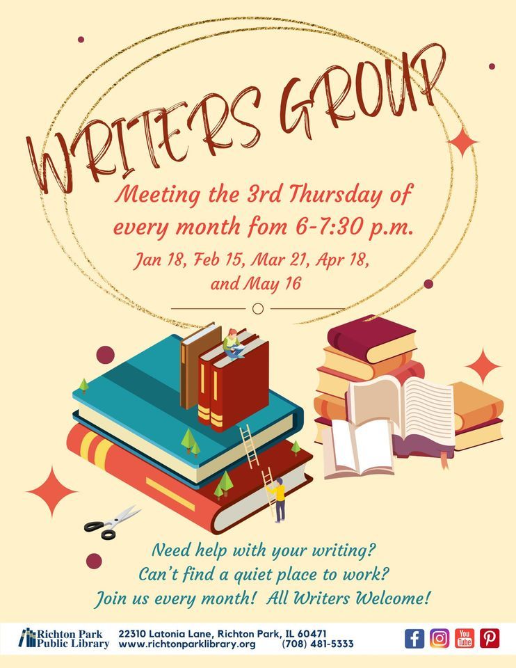 Writers Group, Richton Park Public Library, 15 February 2024 | AllEvents