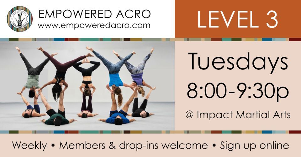 Level 3 Acro Class: Tuesdays, Impact Martial Arts - Austin, TX, Round Rock, 5 December 2023 ...