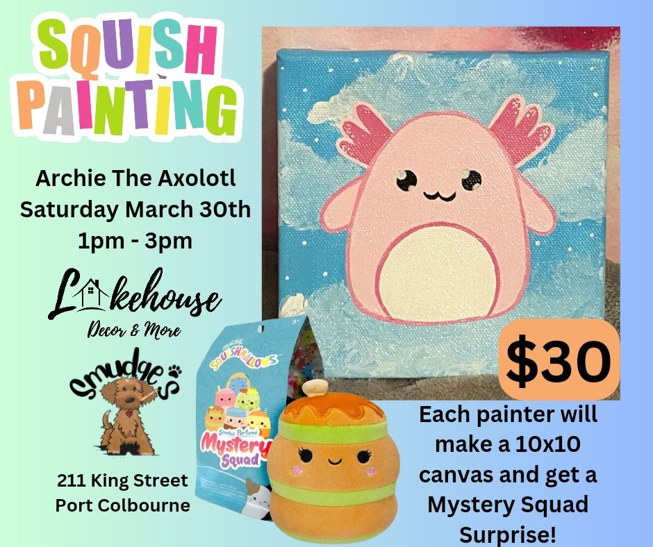 Archie The Axolotl Squishmallow Painting, Lakehouse Décor and More ...
