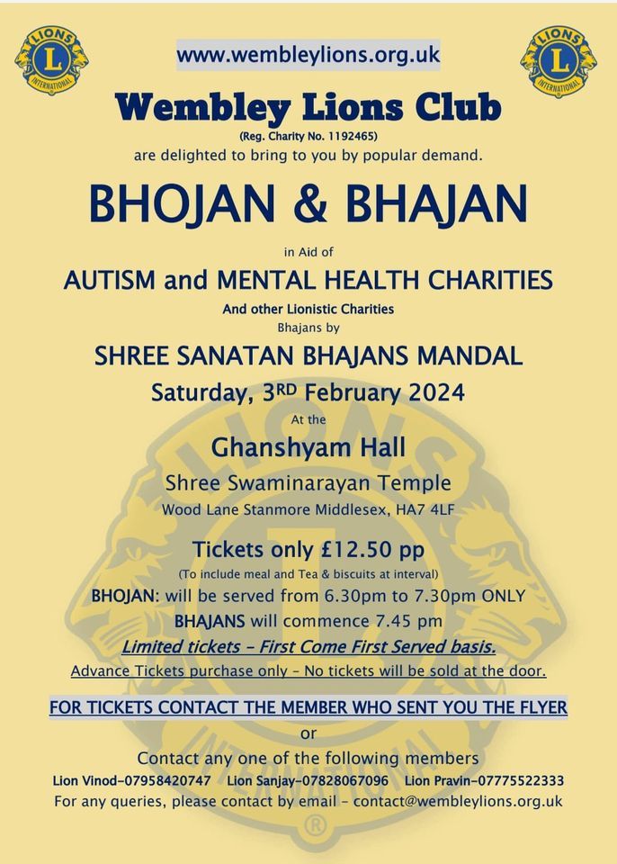 Bhajan & Bhojan, Shree Swaminarayan Temple Stanmore, Bushey, February 3 ...