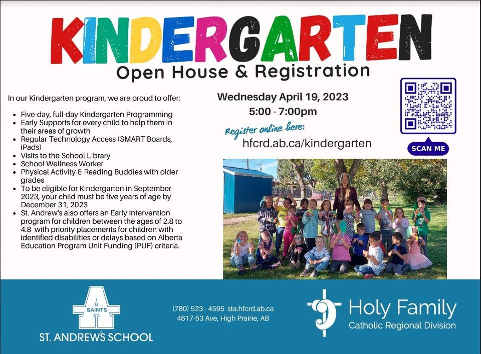 Kindergarten Open House & Registration, St. Andrew's School, Grimshaw ...