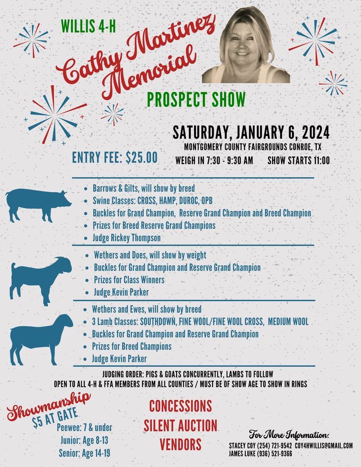 Willis 4H Cathy Martinez Memorial Prospect Show, Willis, TX, Texas City ...