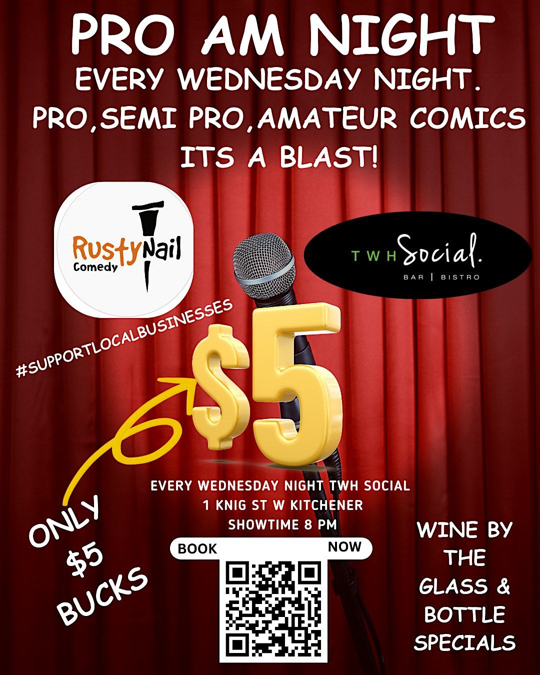 Rusty Nail Comedy PRO AM night only $5 bucks, TWH Social, Kitchener, 14 ...