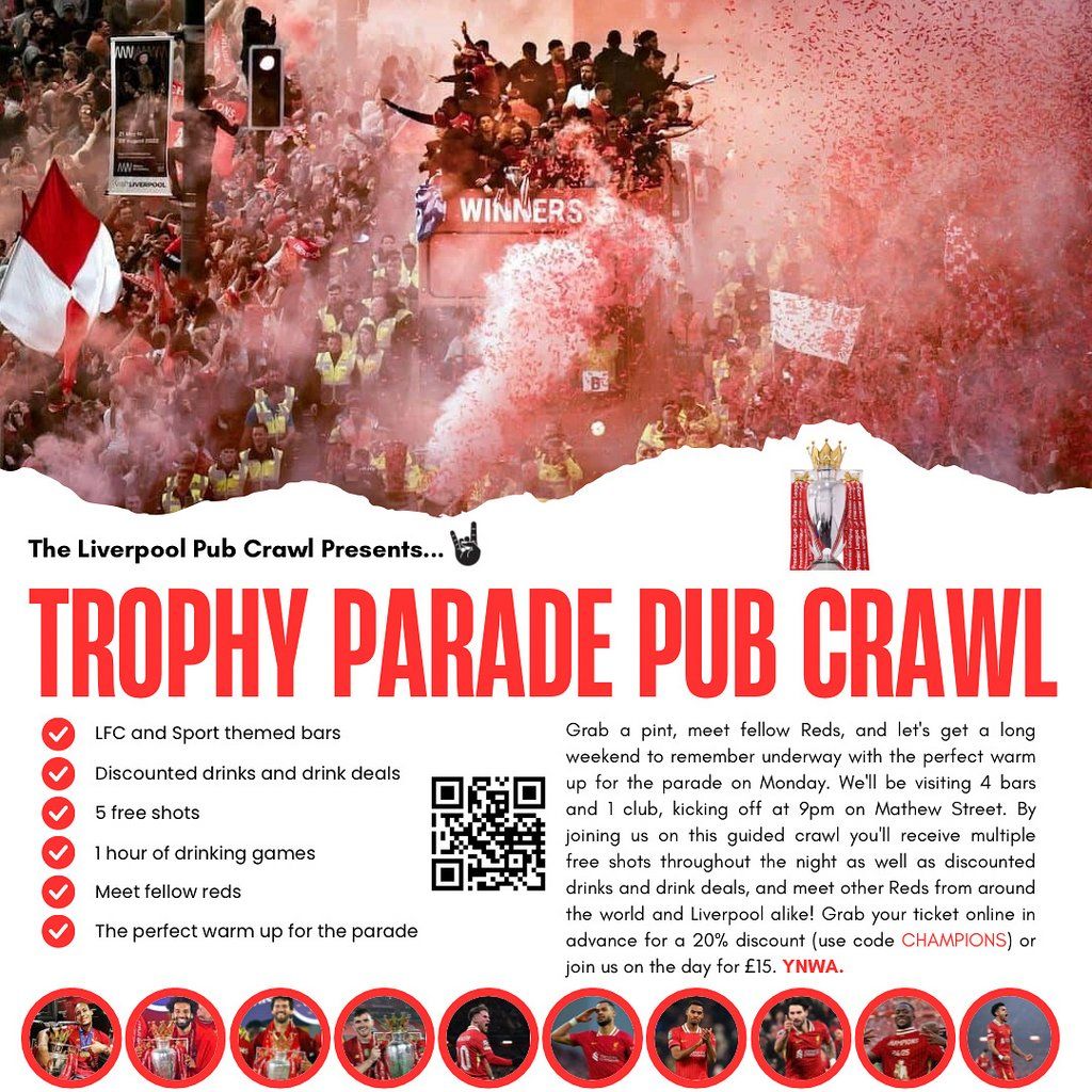 Liverpool Title Parade Pub Crawl, Kabin Liverpool, 23 May to 24 May ...