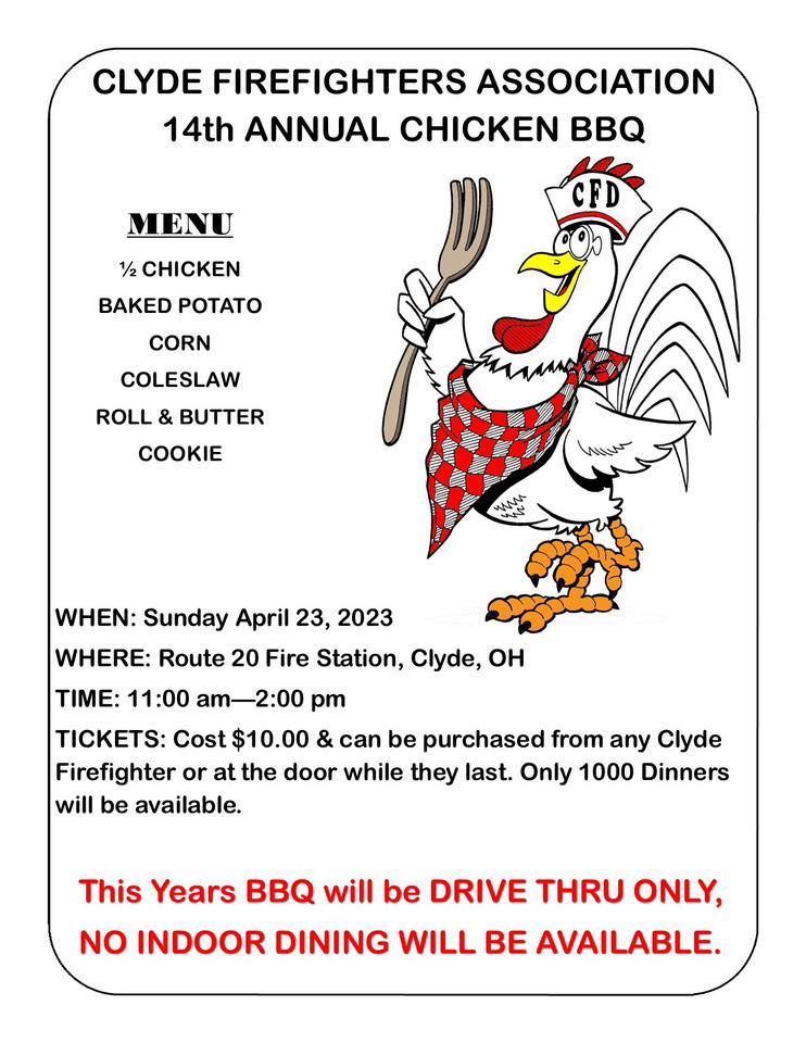 Clyde Firefighters Association 14th Annual Chicken BBQ, Clyde Fire ...