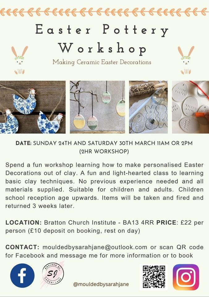 Easter Pottery Workshop, Bratton Church Institute, Trowbridge, 30 March 2024 | AllEvents.in