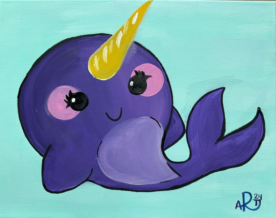 Narwhal (Acrylic Event), Sunflower Van Geaux Art Studio, Alexandria ...
