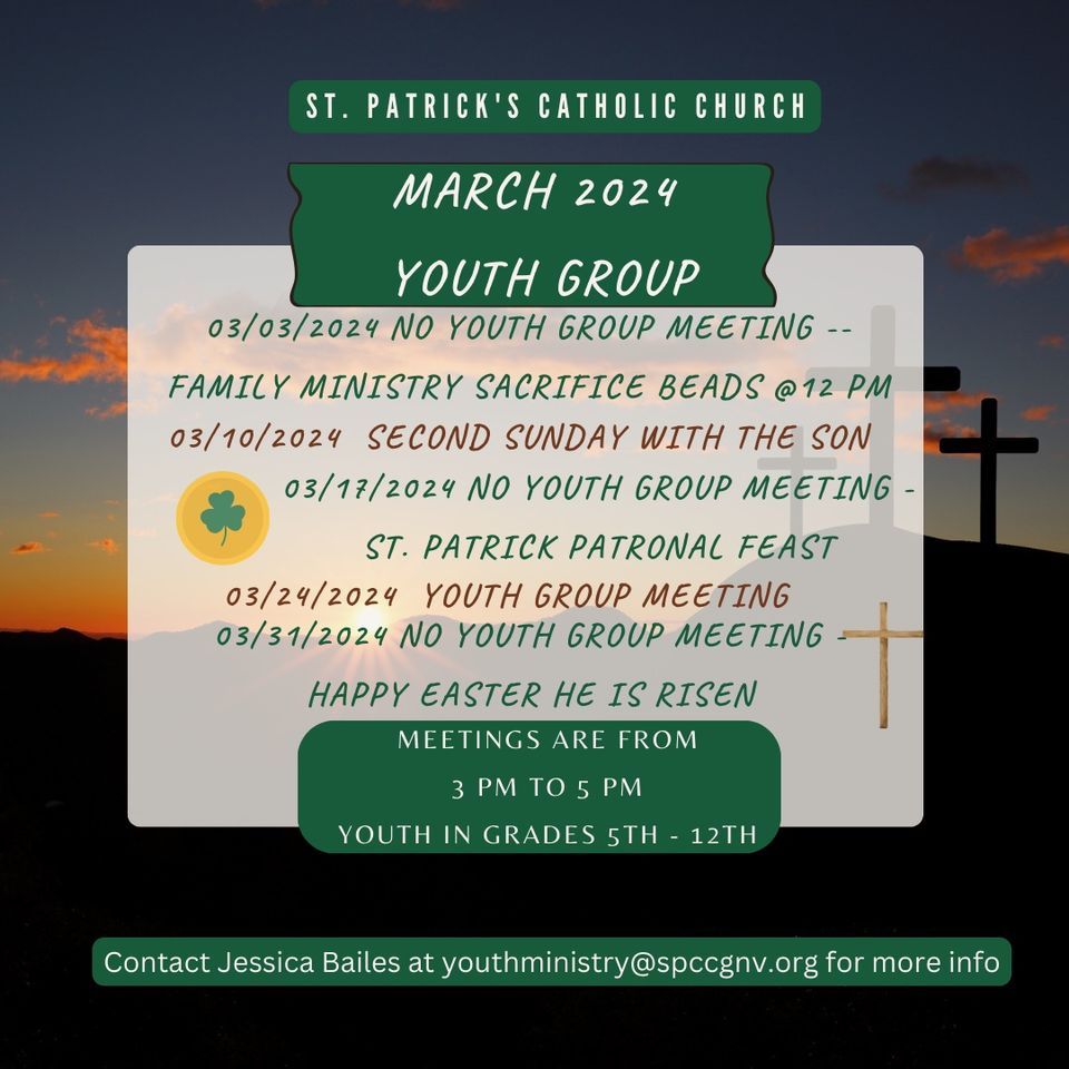 Youth Group Meeting, Saint Patricks Church, Gainesville, 24 March 2024 | AllEvents.in