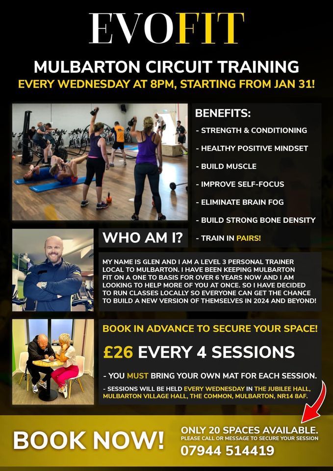 EVOFIT - Circuit Training, Mulbarton Village Hall, Hethersett, 31 ...