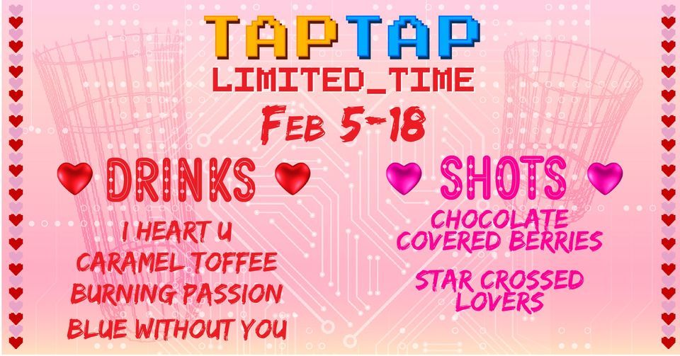 Valentines Limited Time Drink Menu, Double Tap Beercade Cedar Falls, 5 ...