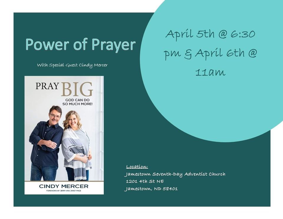 Power of Prayer with Cindy Mercer , 1201 4th St NE, Jamestown, ND, 5 ...