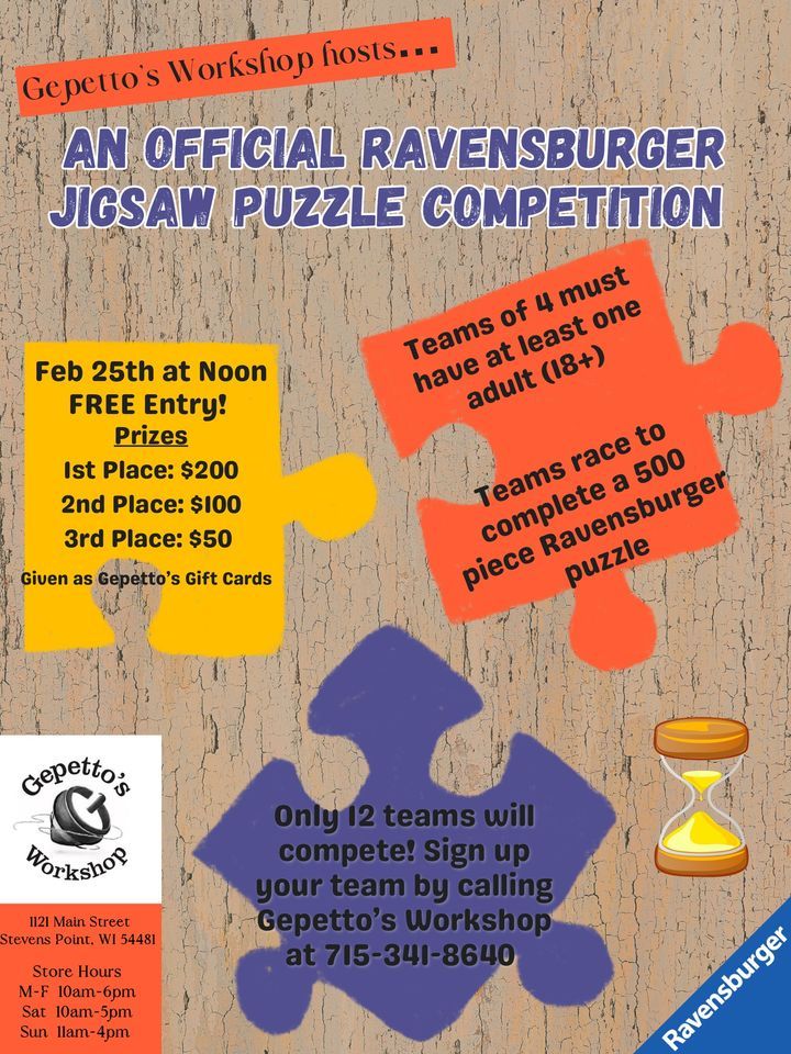 Ravensburger Jigsaw Puzzle Competition, 1121 Main St Stevens Point, WI ...