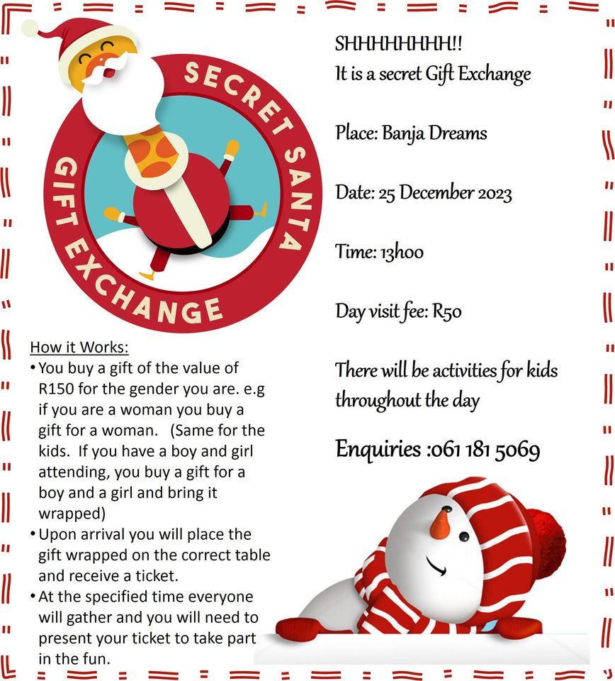 Christmas gift exchange, Banja Dreams, Vanderbijlpark, 25 December 2023 ...