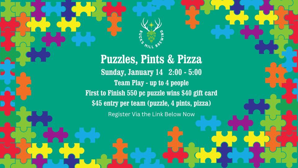Puzzle, Pints, & Pizza, Bucks Mill Brewing, Detroit Lakes, January 14 ...