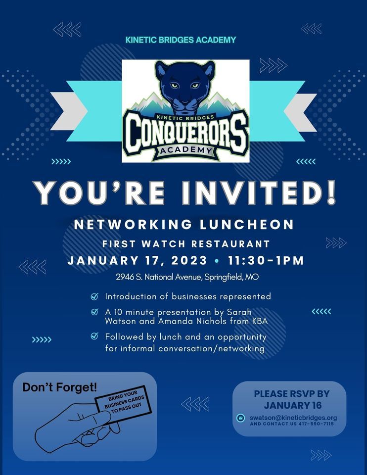 Kinetic Bridges Networking Luncheon, 2946 S National Ave, Springfield ...