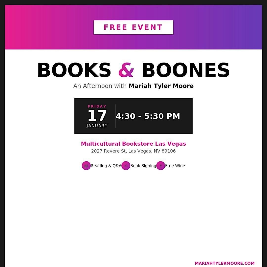 Books & Boones: An Afternoon with Mariah Tyler Moore, Multicultural ...