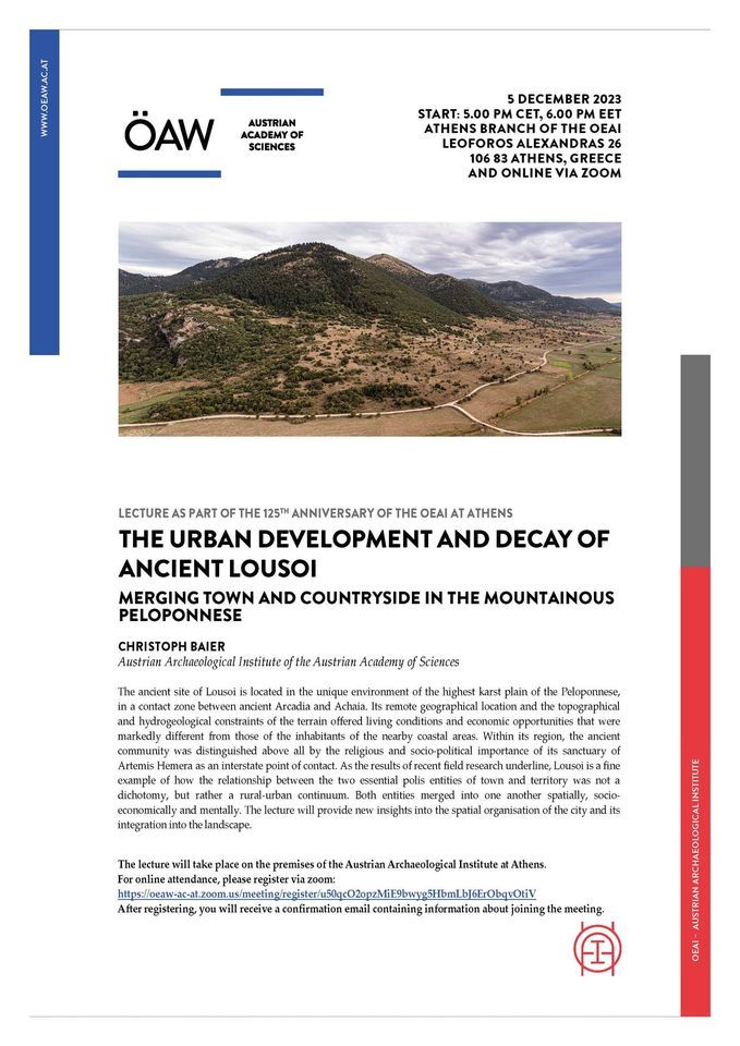 LECTURE: THE URBAN DEVELOPMENT AND DECAY OF ANCIENT LOUSOI, Leoforos ...
