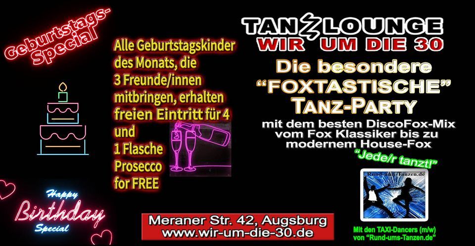 +++Mit Geburtstagskinder-Special! +++Die "FOXTASTISCHE" Tanz-Party! Mit TAXI DANCERS ...