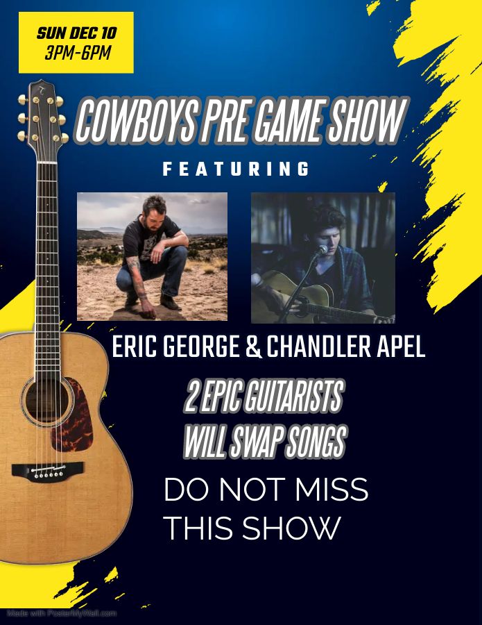 Cowboys Pre Game Show 3pm-6pm 2 EPIC GUITARISTS Eric George and ...