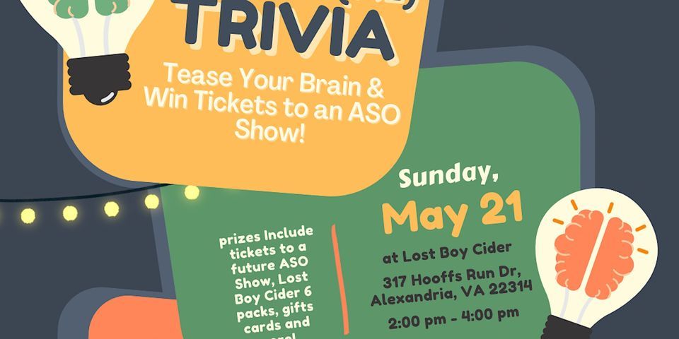 Classic(al) Trivia at Lost Boy Cider, 317 Hooffs Run Drive,Alexandria ...