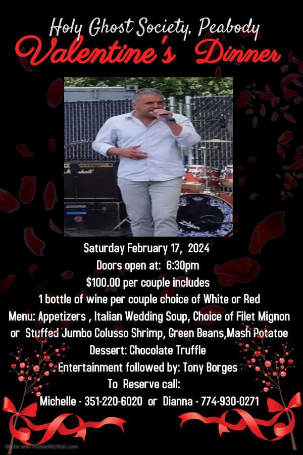 Valentines Day Date Night with Tony Borges, Holy Ghost Society Peabody ...